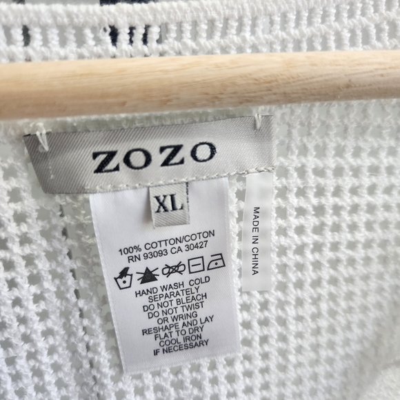 Zozo | Tops | Zozo Crochet Sheer Lace Long Sleeve Top Cover Up Size Xl ...